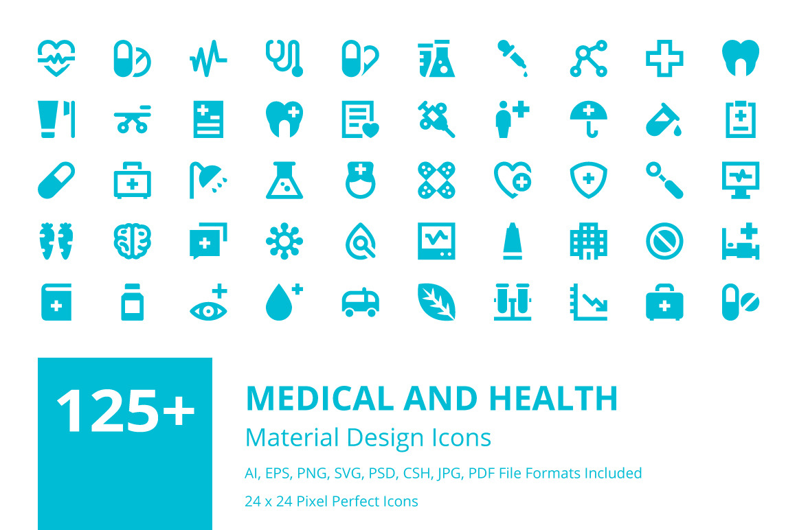 125+ Medical and Health Icons, an Icon by Creative Stall