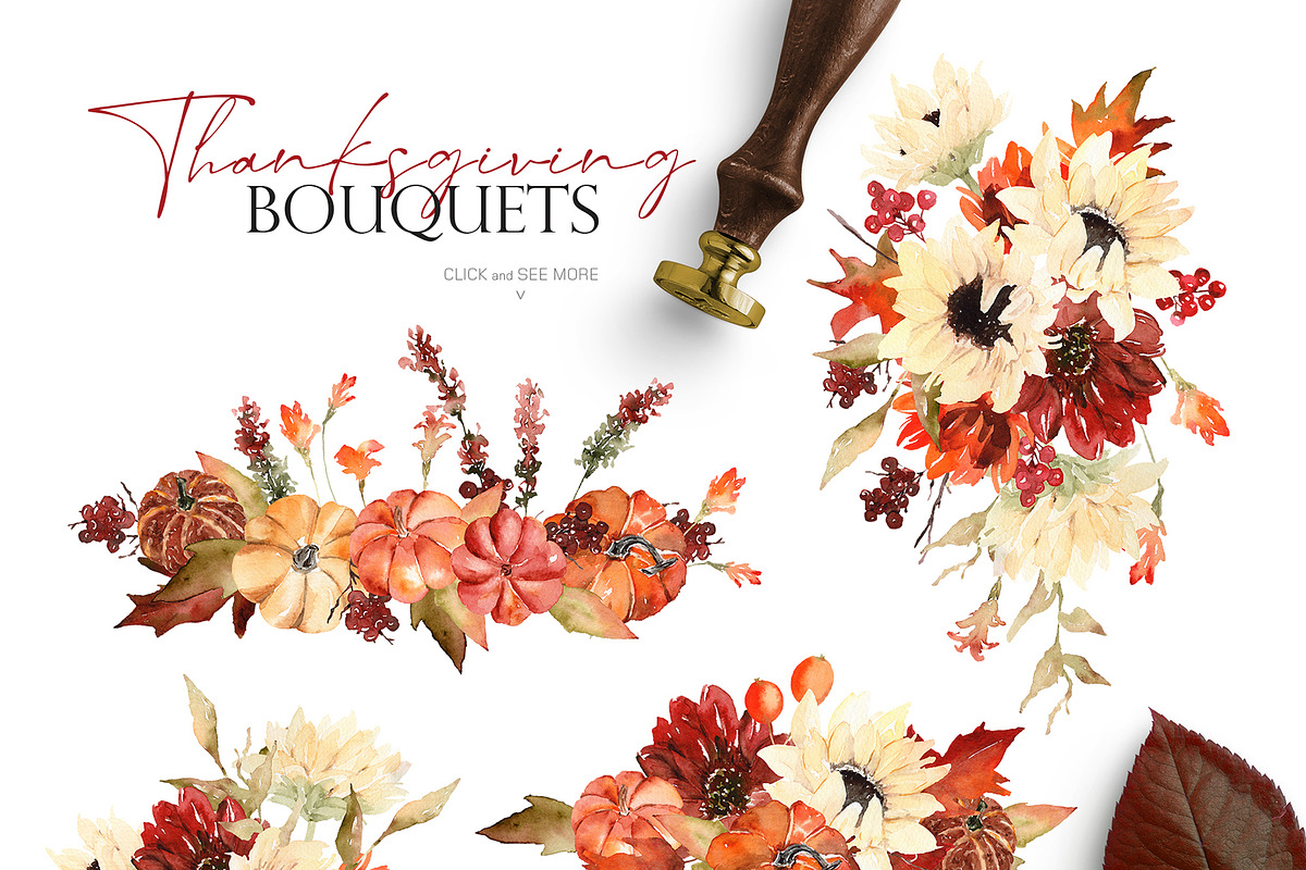 Watercolor flower - Thanksgiving Day, an Illustration by Beigetime