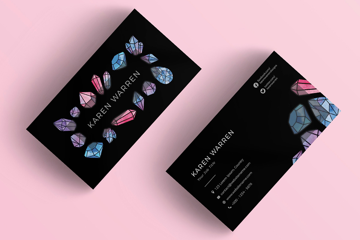 Gemstones Business Card Template, a Business Card Template by RCDesigns
