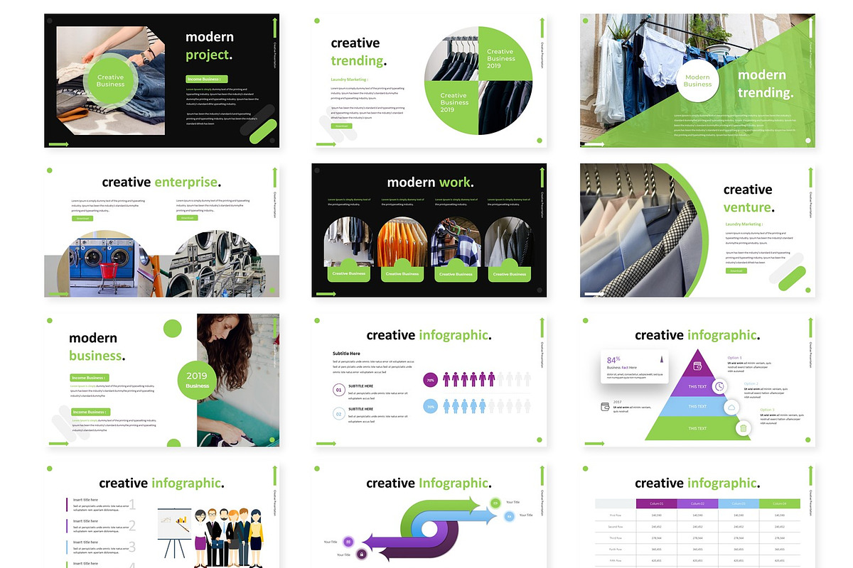 Laundry - Google Slides Template, a Presentation Template by AQR Studio