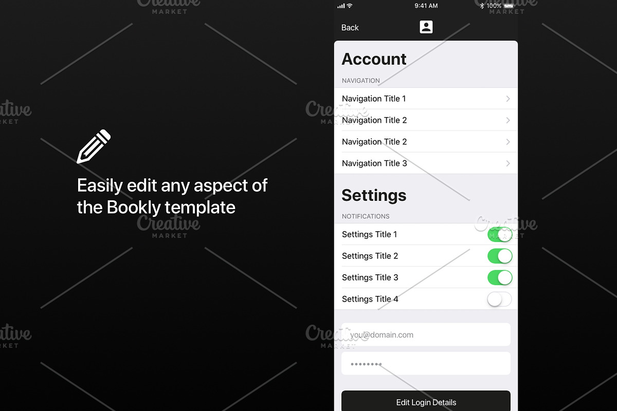 iOS Bookly UI Adobe Xd Kit Template, a Templates & Theme by Wild Icon