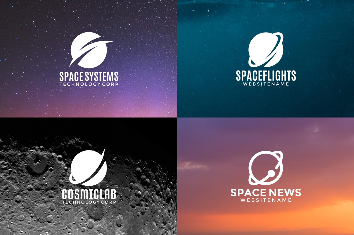 Set of space logos, a Branding & Logo Template by pne-design