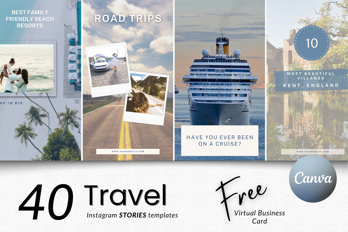 40 TRAVEL Canva Stories Templates