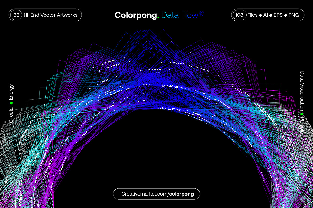Data Flow - Vector Bundle, a Technology Illustration by Colorpong