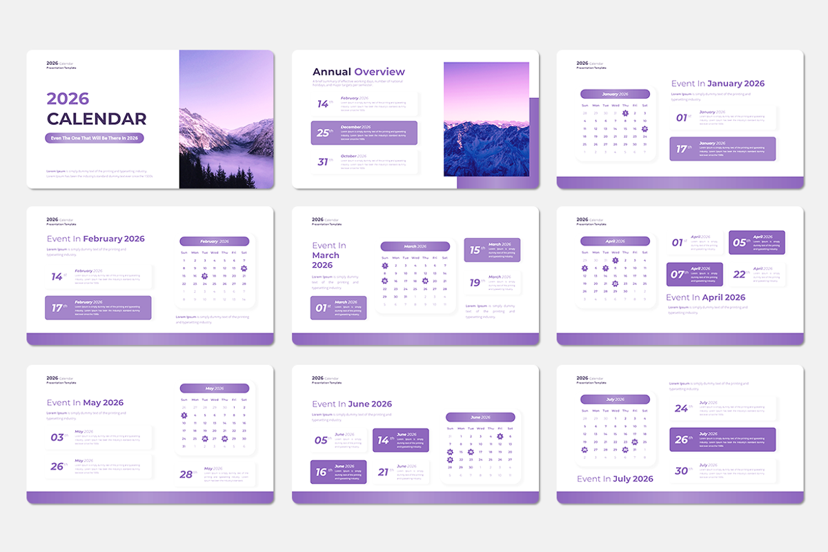 2026 Calendar - Keynote Template, a Presentation Template by QR Design ...