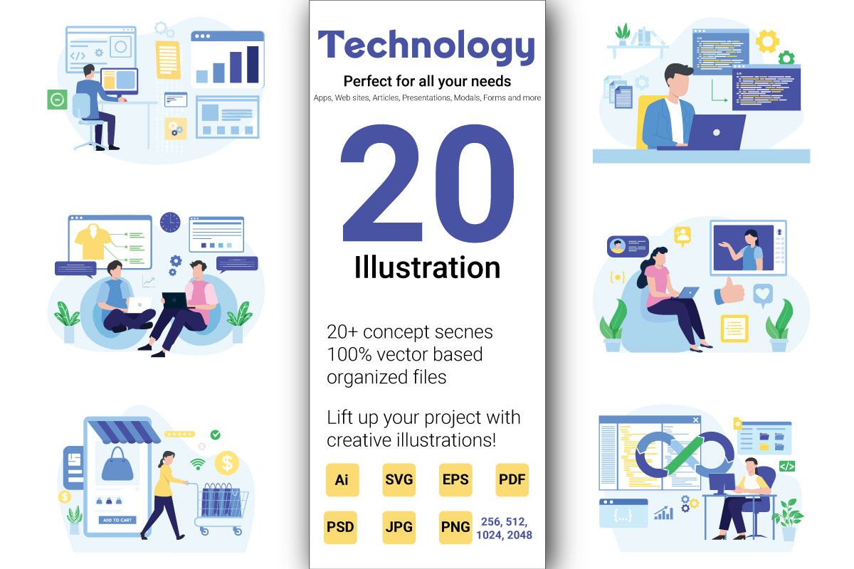 Technology Illustrations, a Technology Illustration by Color Cubes