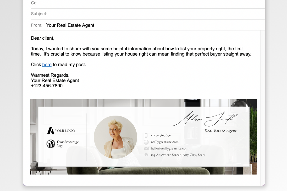 Real Estate Email Signature Template, a Marketing Template by ZoaniDesign