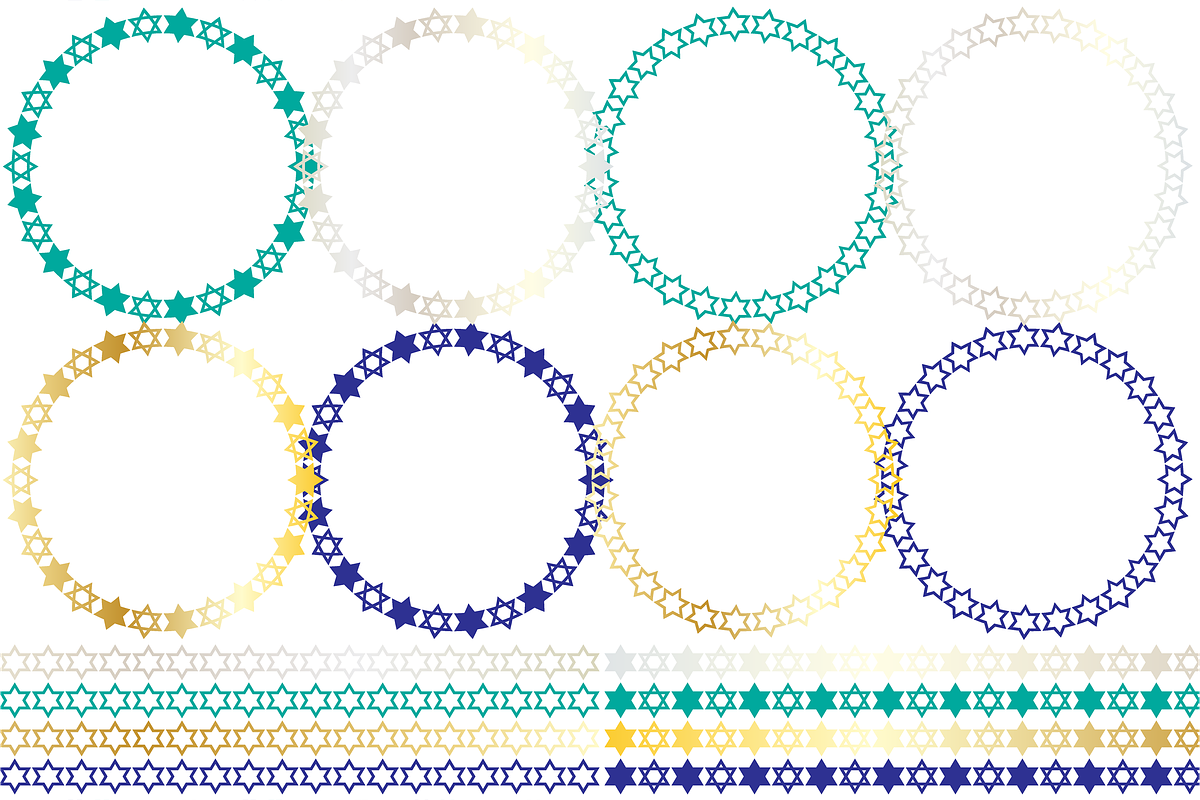 Star of David Frames & Borders, a Pattern Graphic by Melissa Held Designs