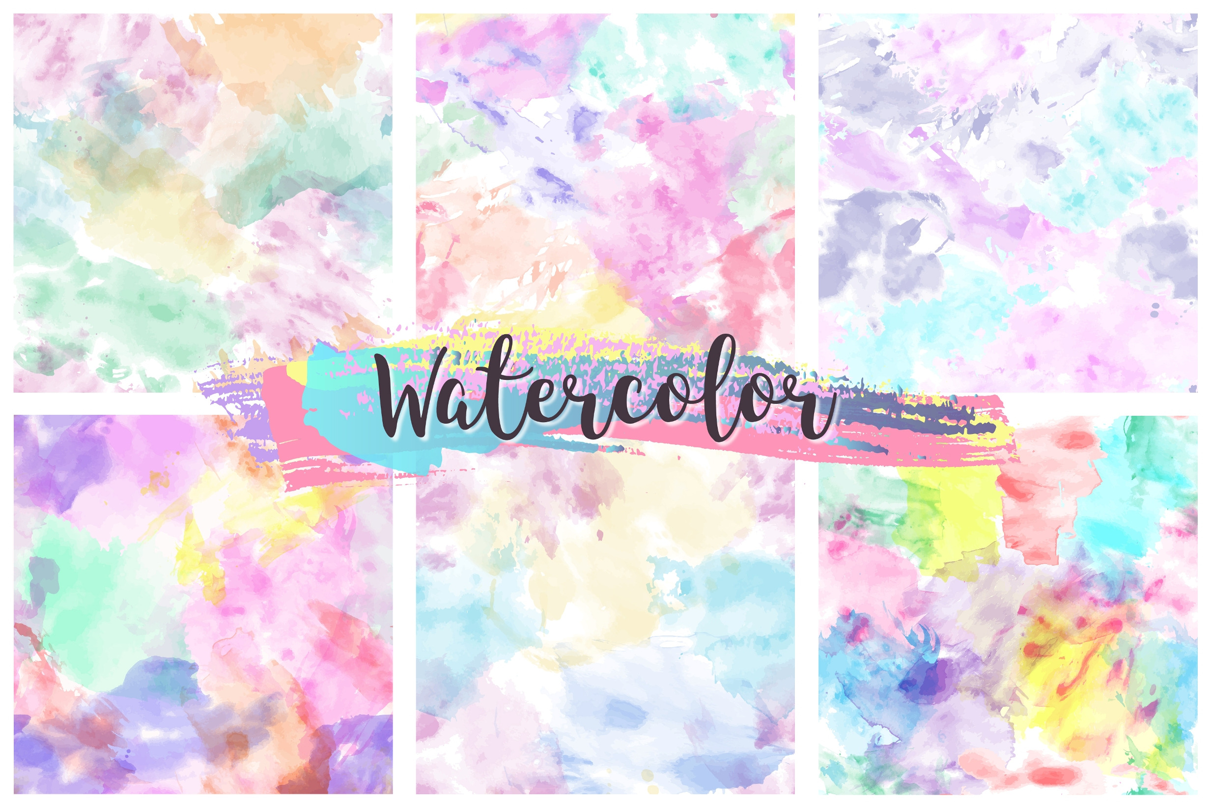 Watercolor seamless pattern set, a Pattern Graphic by Asyndrom