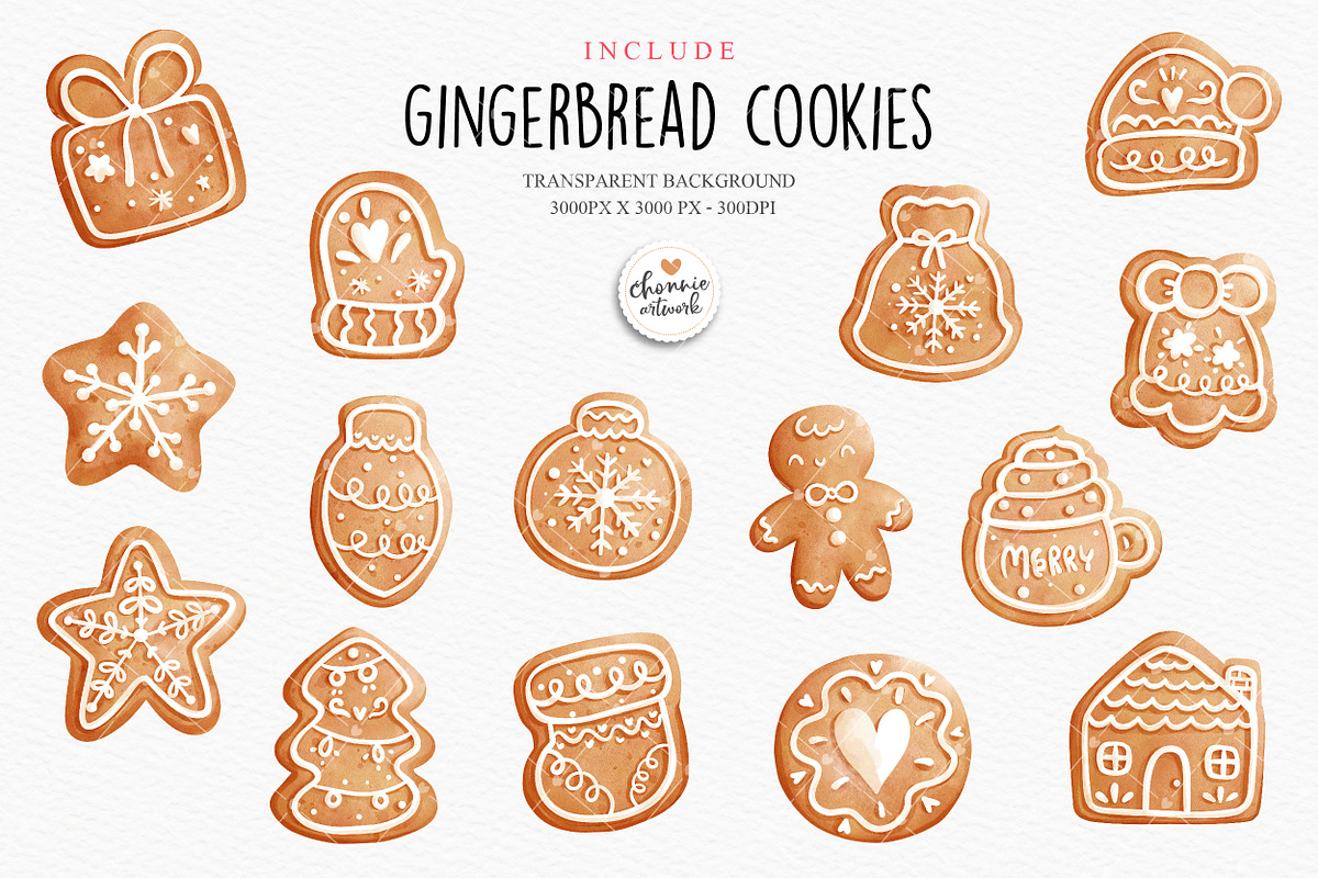 Gingerbread Cookies clipart, an Animal Illustration by Chonnieartwork ...
