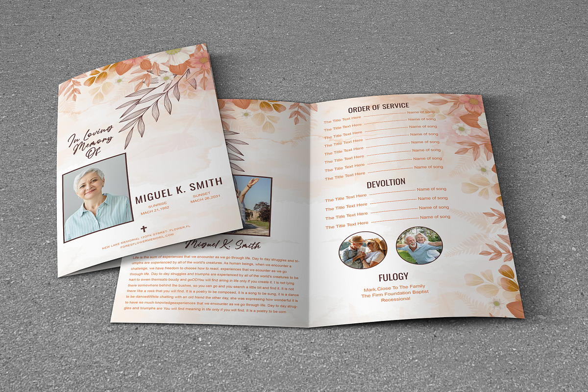 Obituary funeral program template