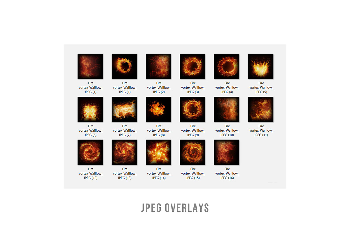 Fire Vortex and Flame PNG overlays, a Brush Add-On by Walllow Creatives