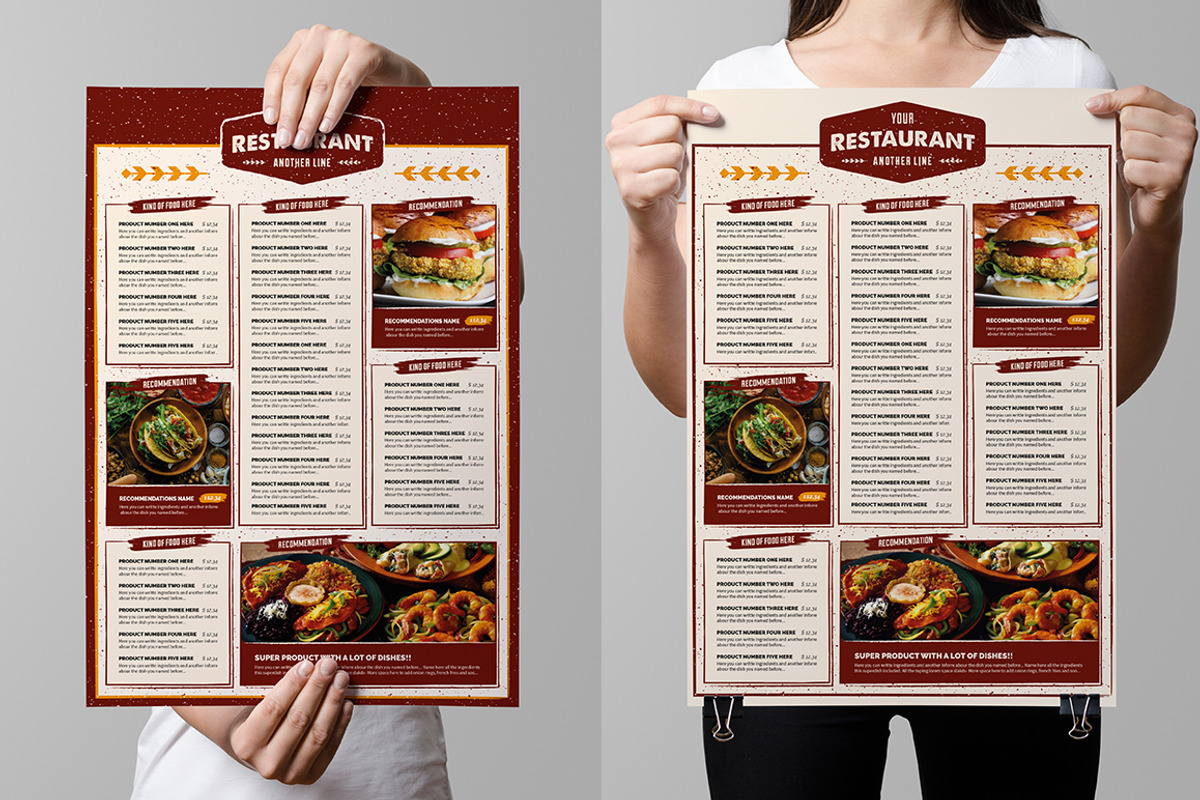 Rustico Menu Illustrator Template, a Brochure Template by Luuqas Design
