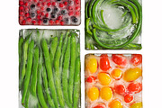 Frozen vegetables in ice featuring frozen, ice, and vegetables, a Food ...