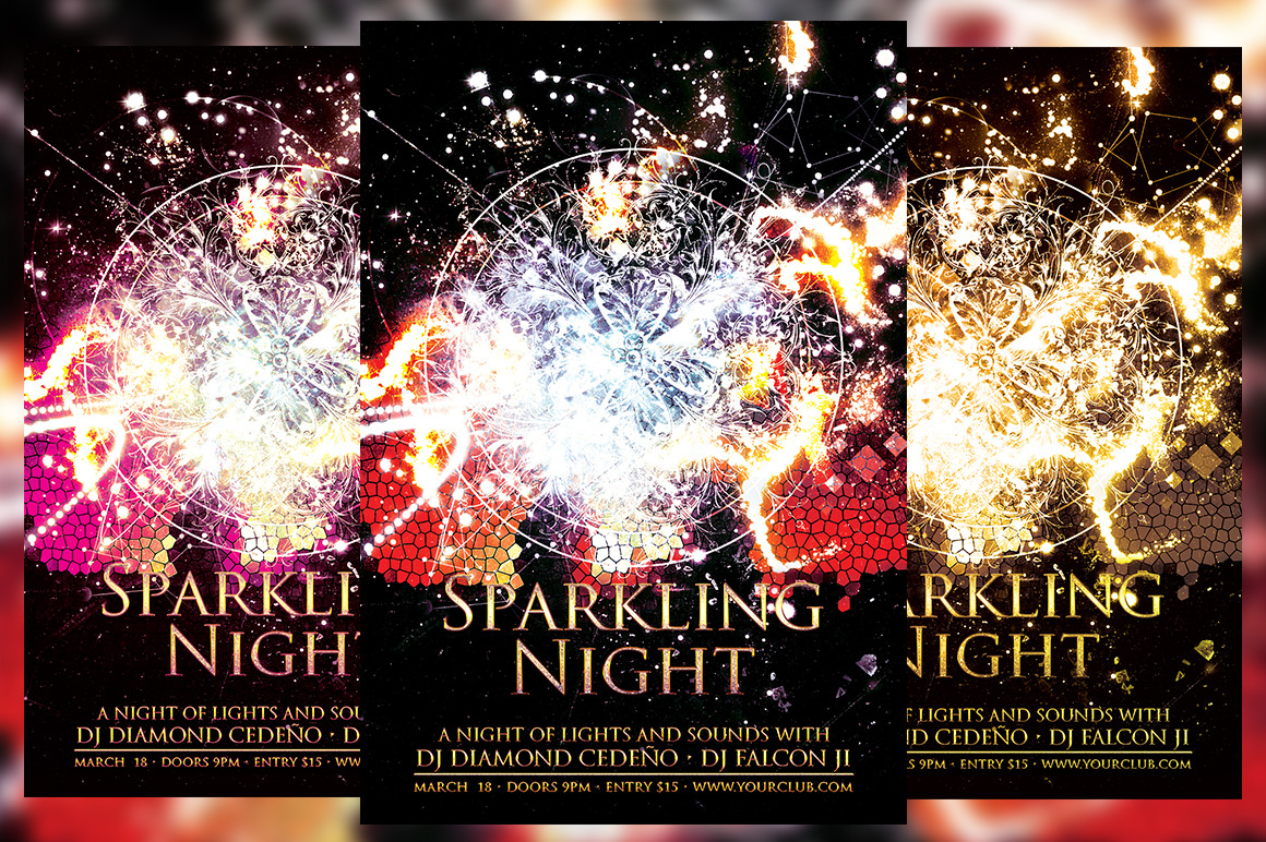 Sparkling Night Flyer, a Flyer Template by KiraYamato Design Studio