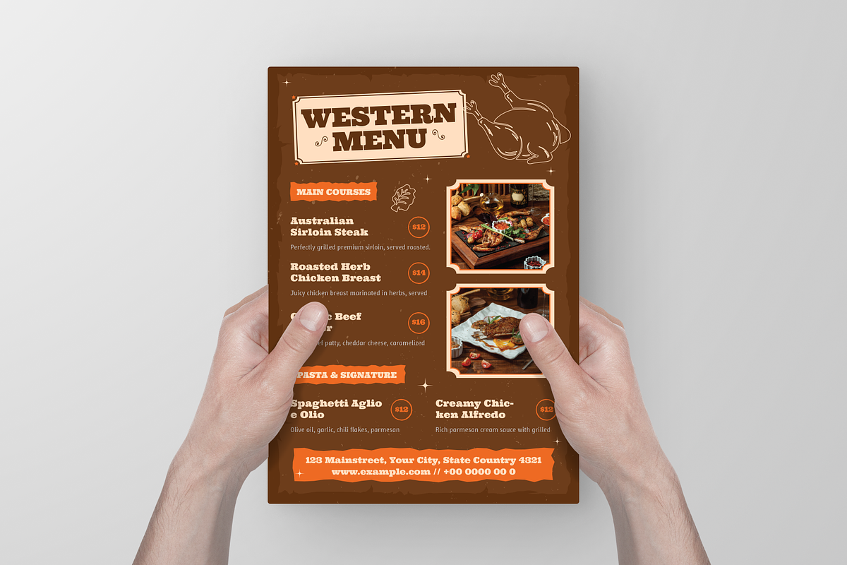 Western Menu, a Flyer Template by Annora Studio