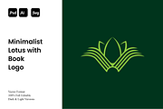 Minimalist Lotus with Book Logo