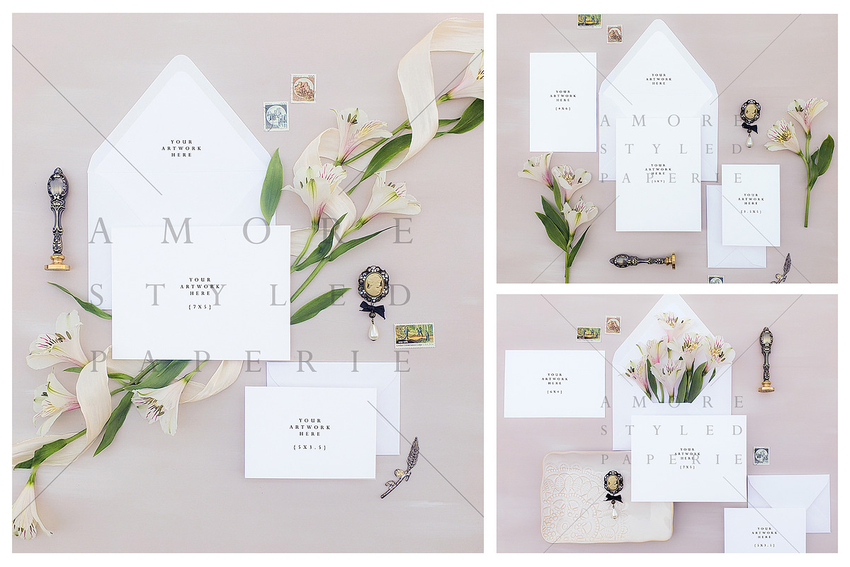 Cards flat lay mock up, Aventurine, a Product Mockup by The Amore Vault