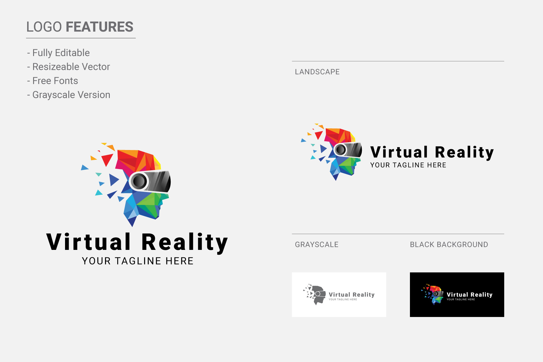 Virtual Reality Logo, a Branding & Logo Template by Ben Naveed