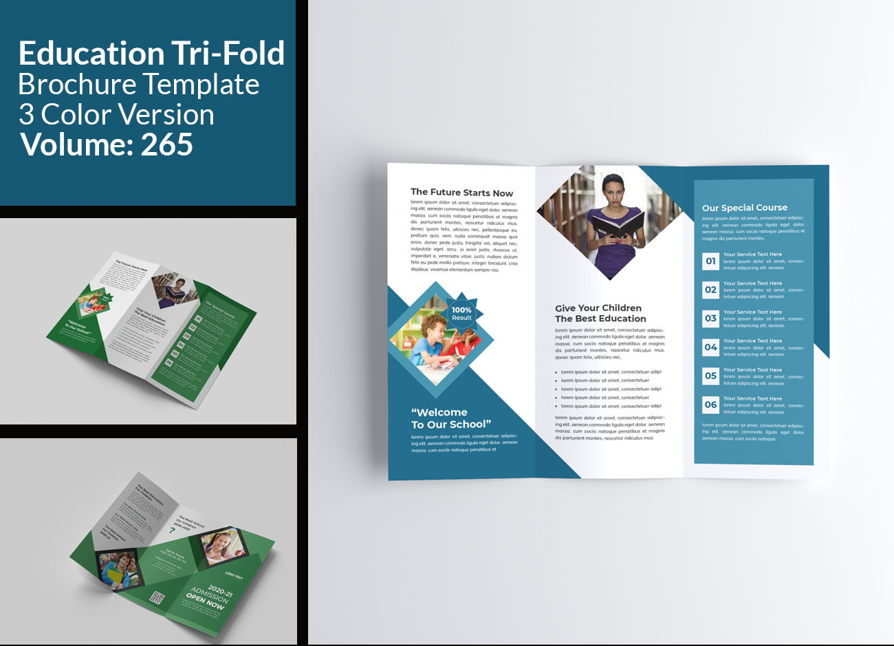 School Admission tri-fold brochure, a Brochure Template by MRI STUDIO