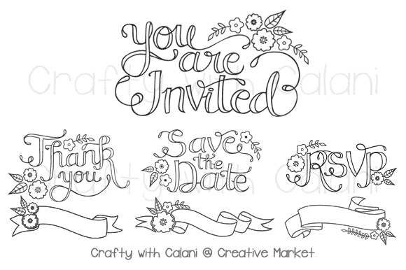Wedding Invitation Calligraphy, an Illustration by Crafty with Calani