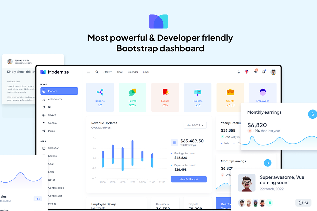 Modernize Bootstrap Admin Dashboard | bootstrap 5 admin dashboard ...
