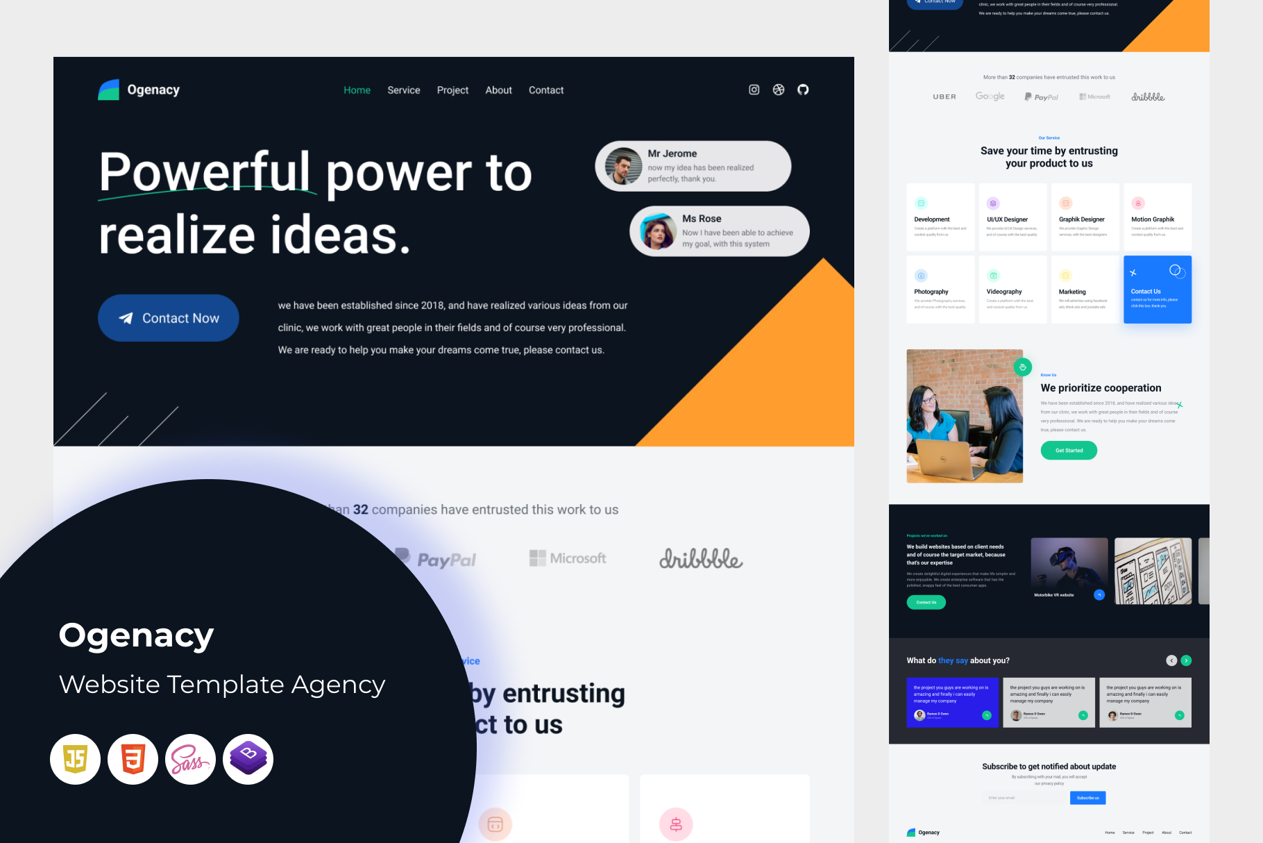 Ogenacy - Landing Page Agency, a HTML Template by Minialis