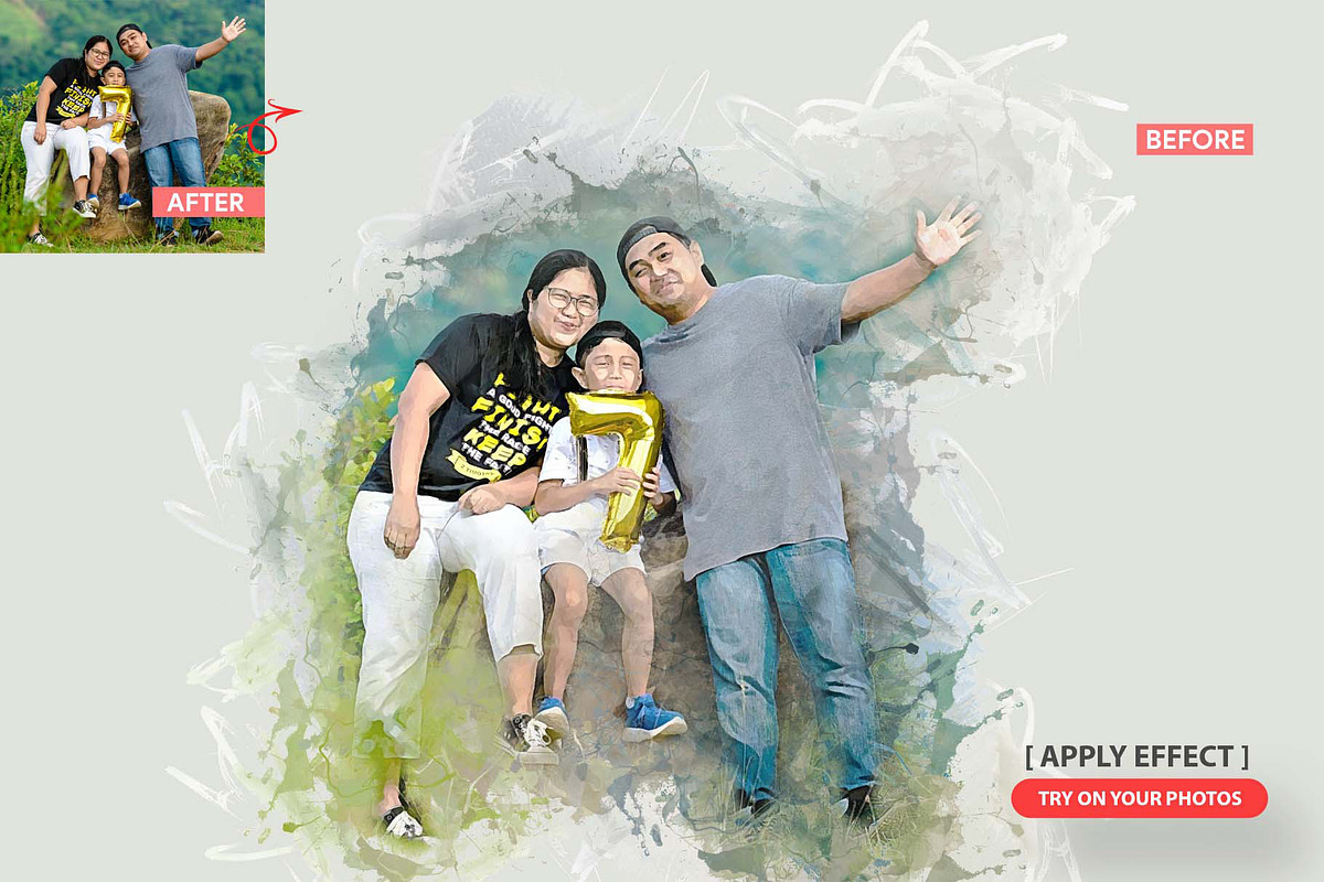 Museum Style Watercolor Portrait, an Action Add-On by MRI STUDIO