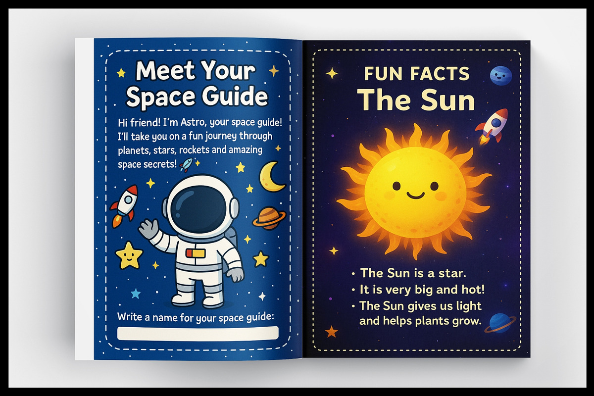 My Little Space Adventure for Kids, a Stationery Template by Designmela01