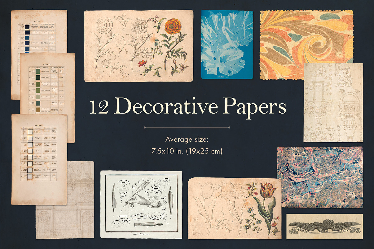 165 Vintage Paper Ephemera Vol. 1, an Object Graphic by The Object Atlas