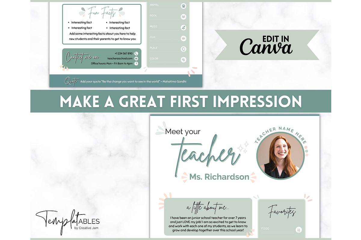 Meet the Teacher Template - Canva