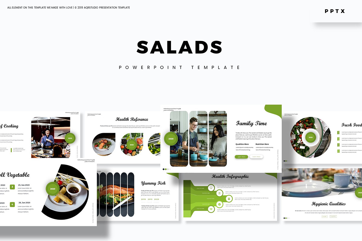 Salads - Powerpoint Template, a Presentation Template by AQR Studio