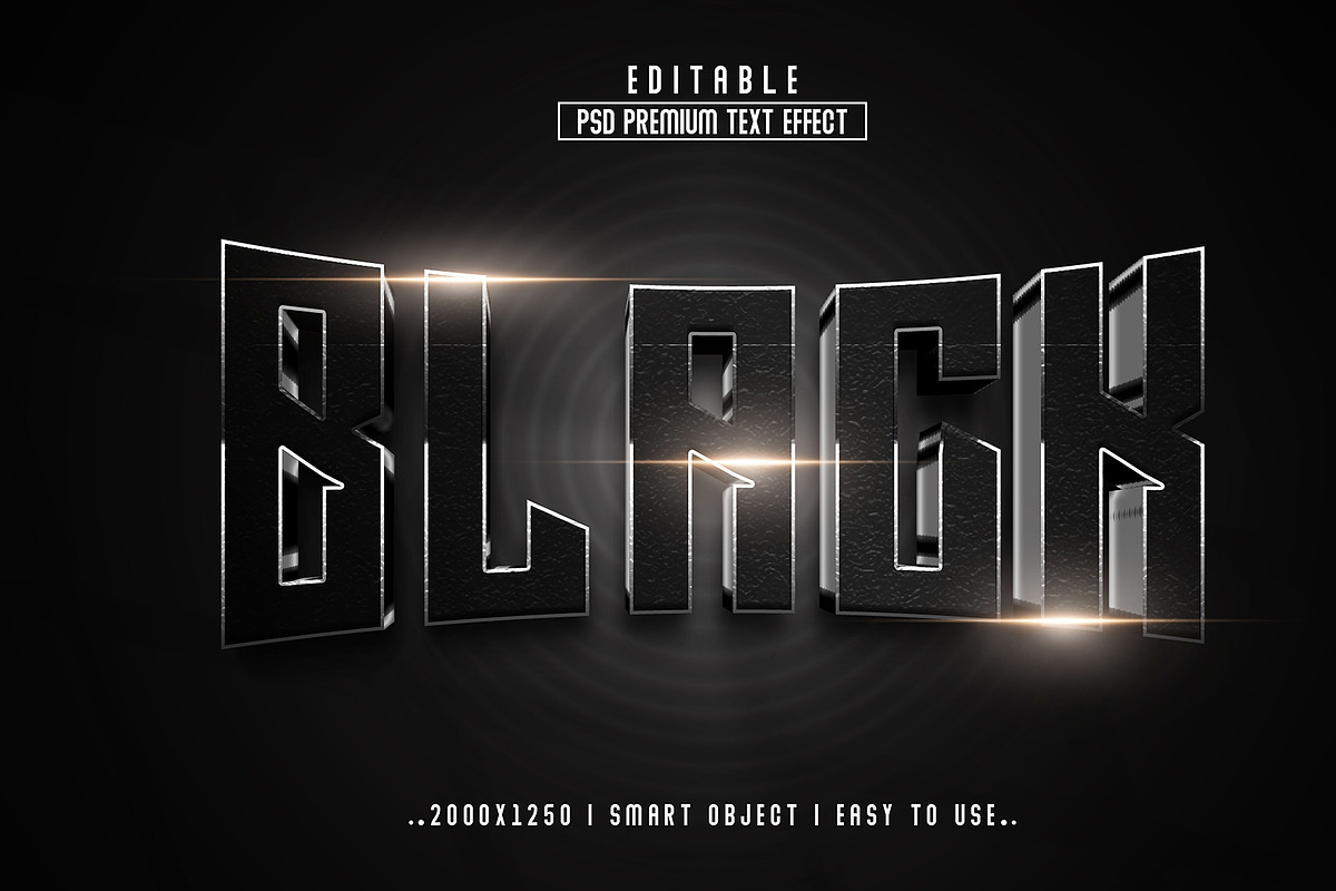 Black Metallic 3D Text Effect Style, a Layer Style Add-On by Md Jahidul99
