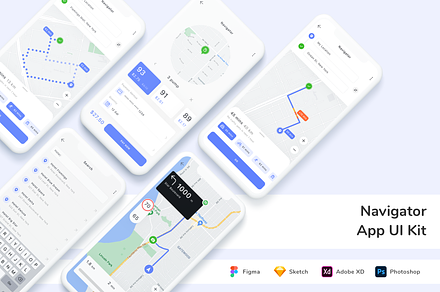 Simple Map UI Kit | UI Kits and Libraries ~ Creative Market