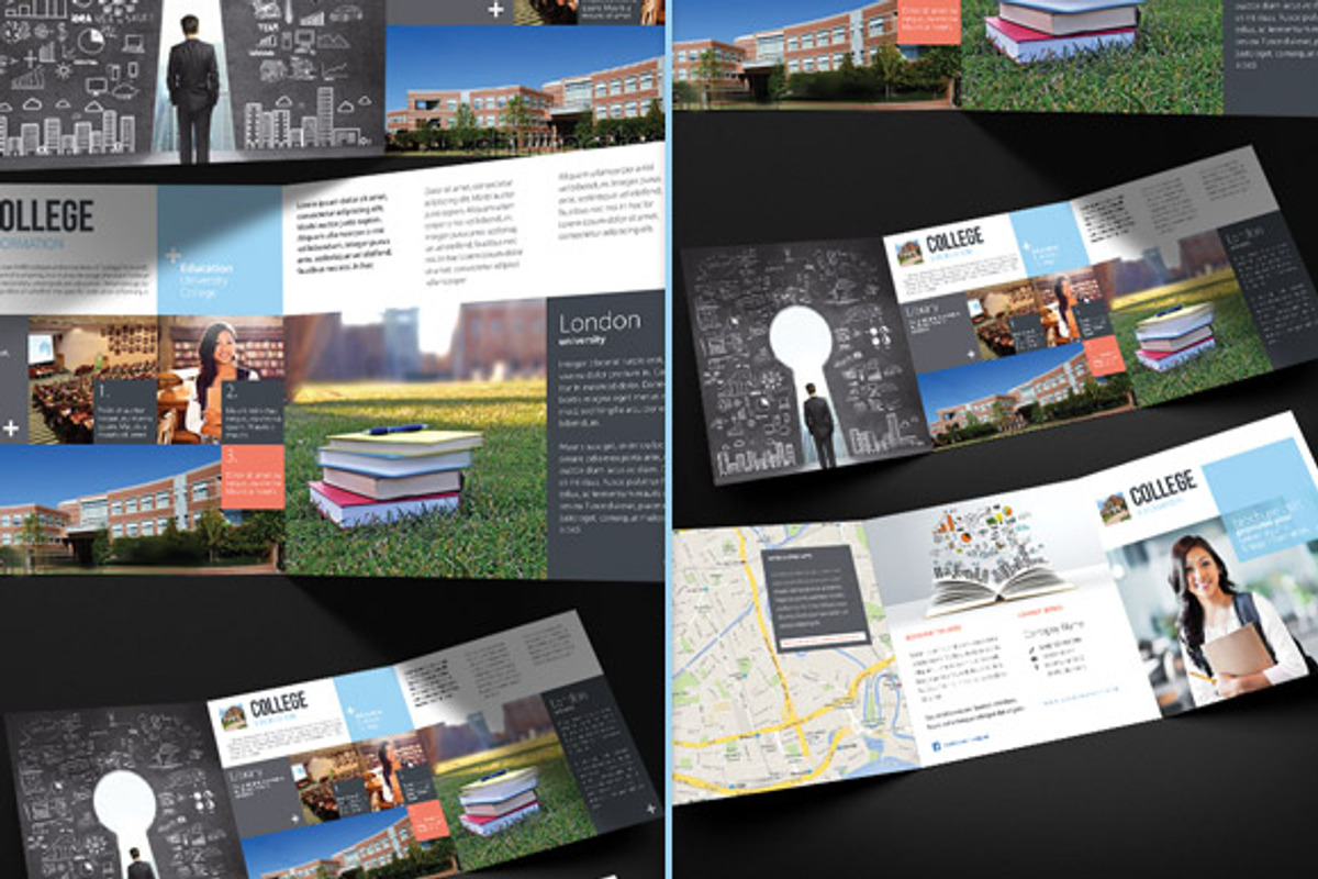 College - School Trifold Brochure, a Brochure Template by pixart_pm