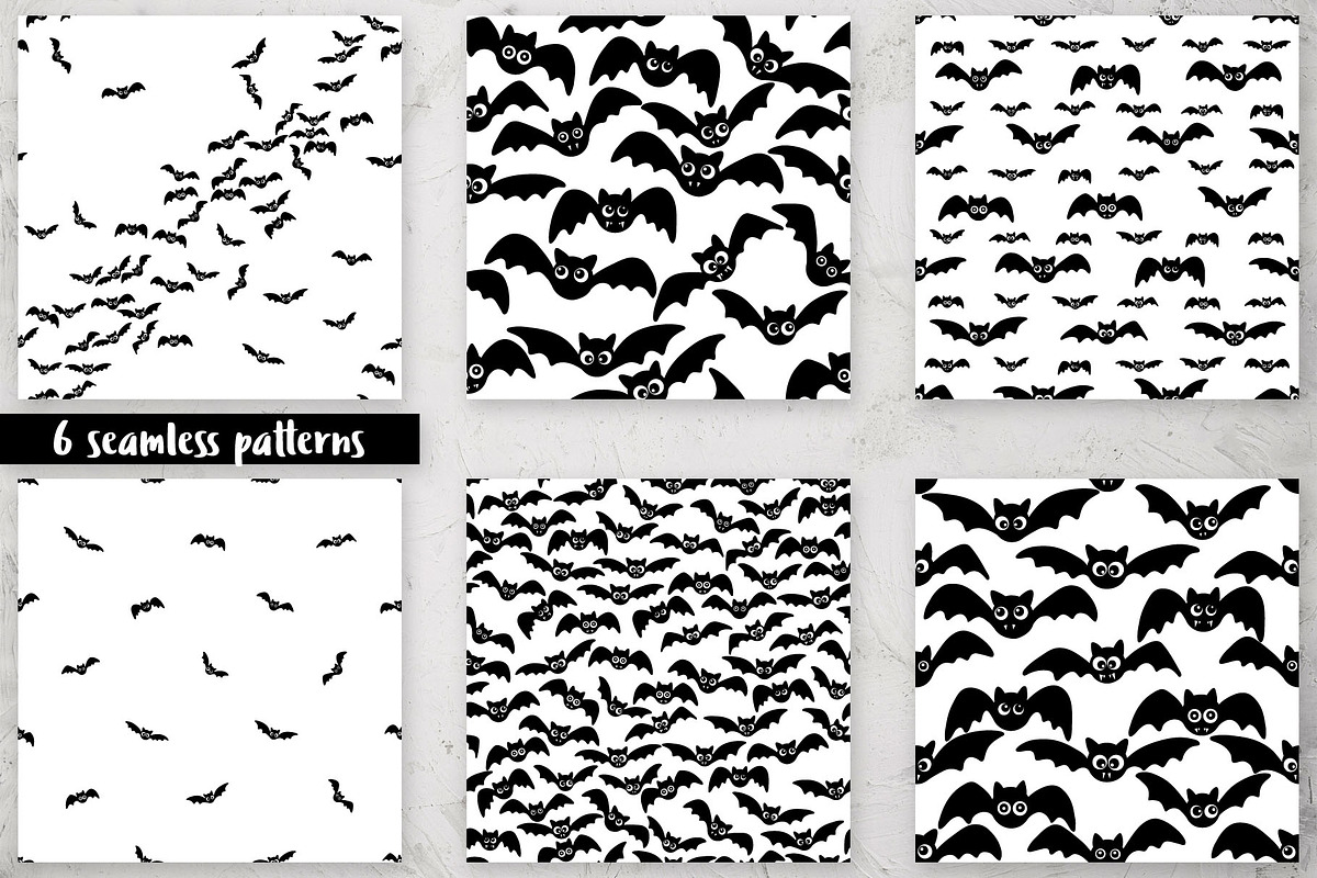 BATS. Patterns and postcards, a Pattern Graphic by pineart