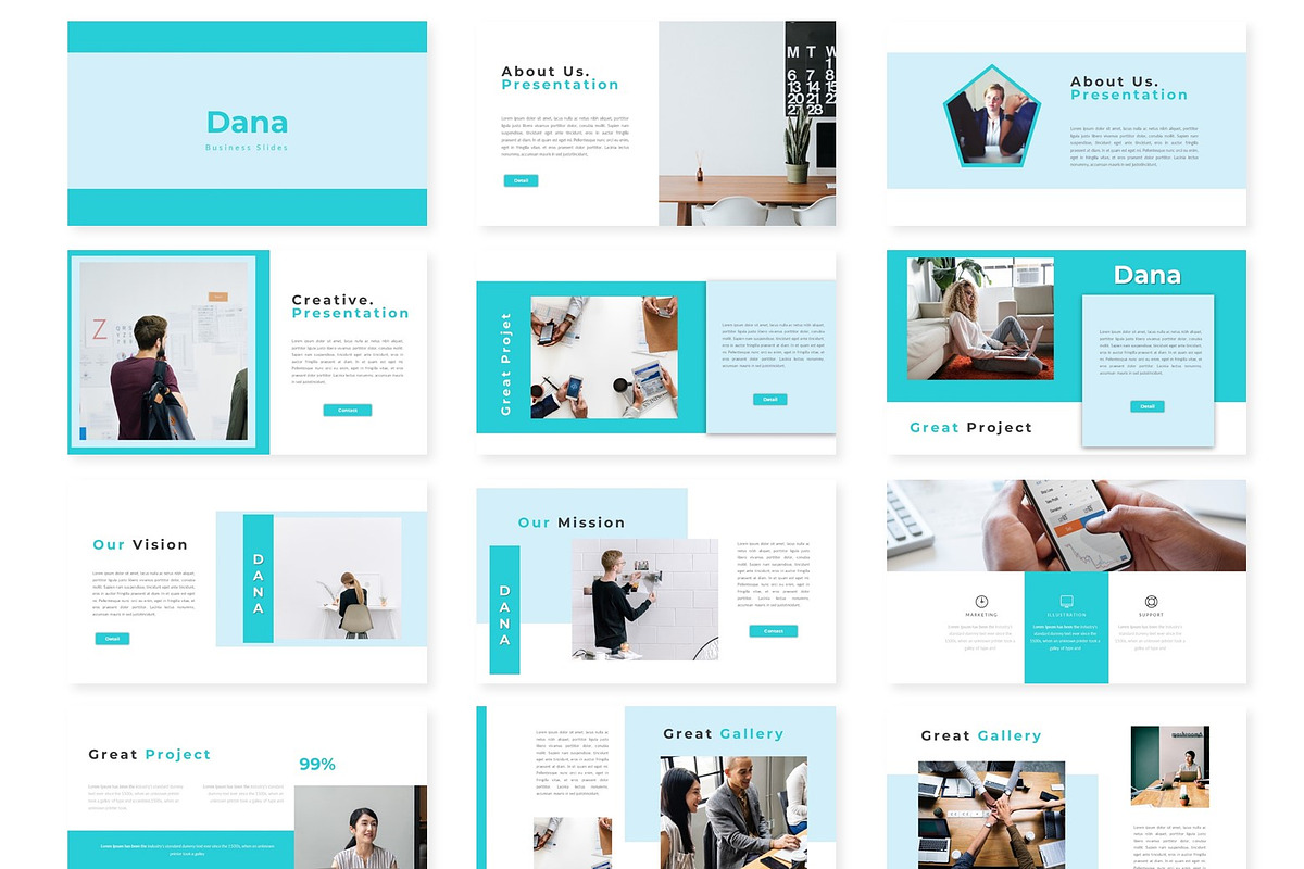 Dana - Powerpoint Template, a Presentation Template by AQR Studio