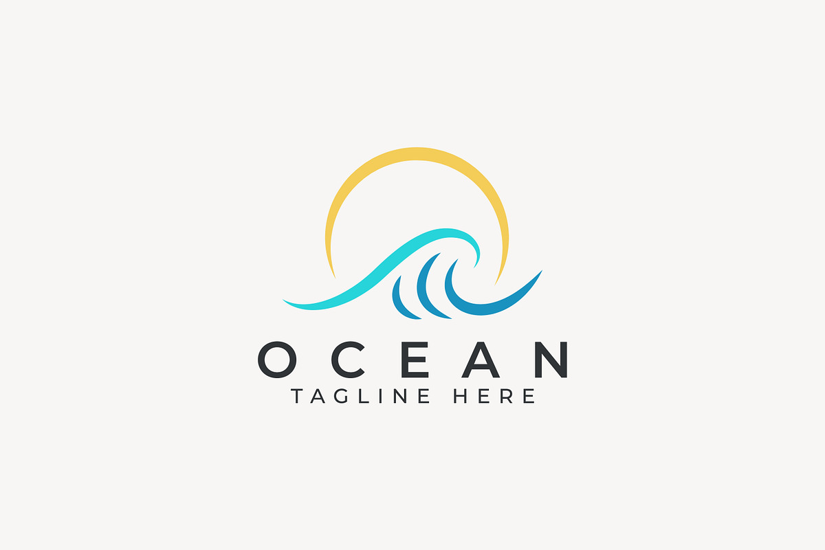 Wave & Sun Ocean Beach Logo