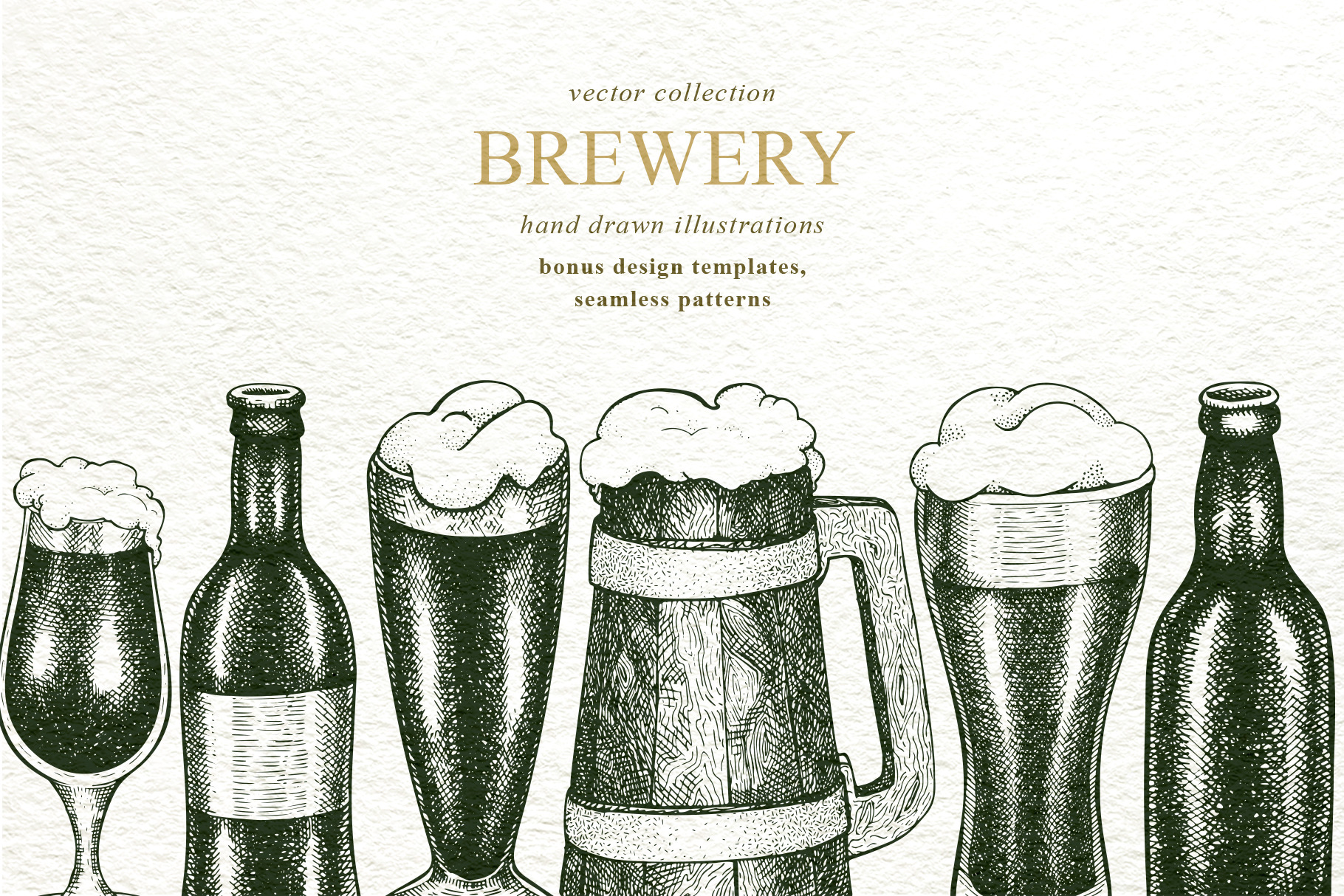 Brewery Vector Collection, a Food Illustration by Lubov Illustrations Shop
