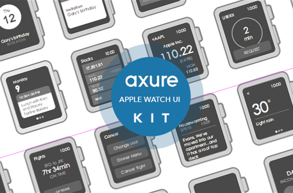 Apple Watch widgets for Axure, a Wireframe Template by Humble UX