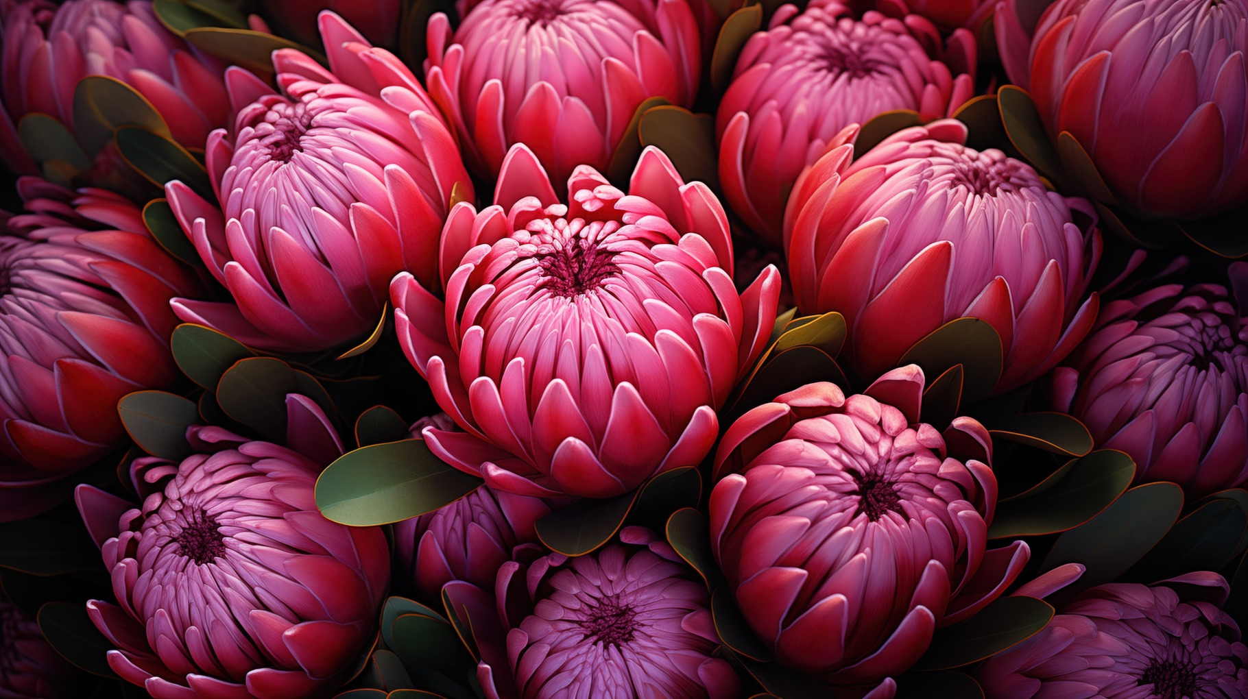 Protea flowers pattern background, a Nature Photo by Textures & Backgrounds