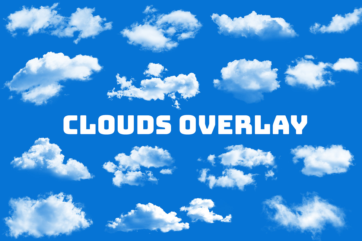 100 Clouds Overlays Clipart Collection