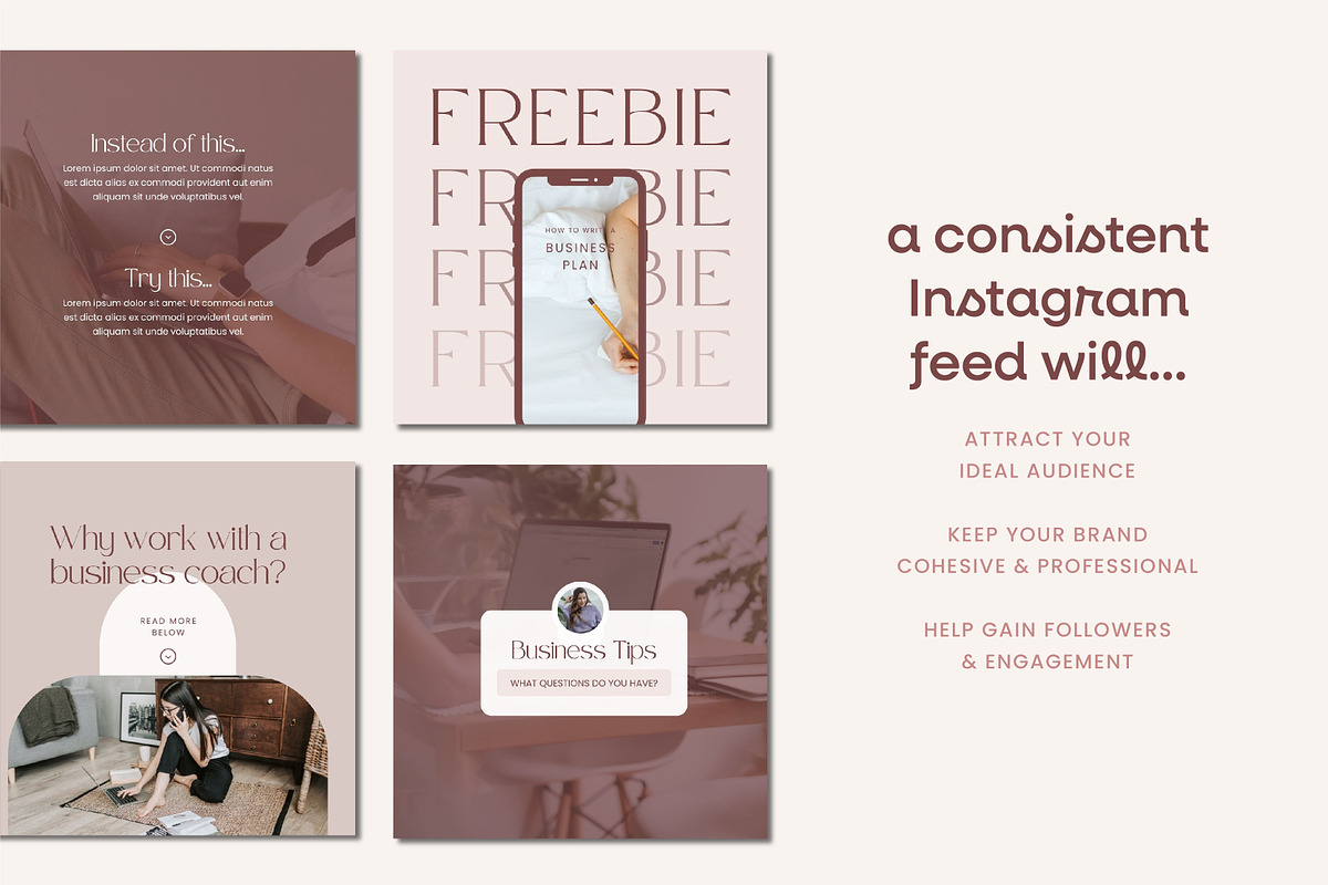 Business Coach Instagram Posts Canva, a Social Media Template by ...