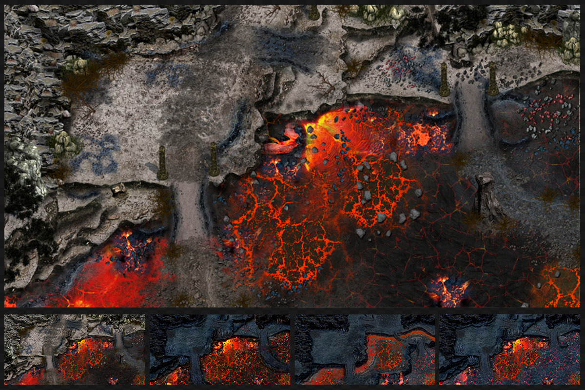 LAVA GAME BACKGROUND TILES AND DECAL, a Background Graphic by Beatheart ...