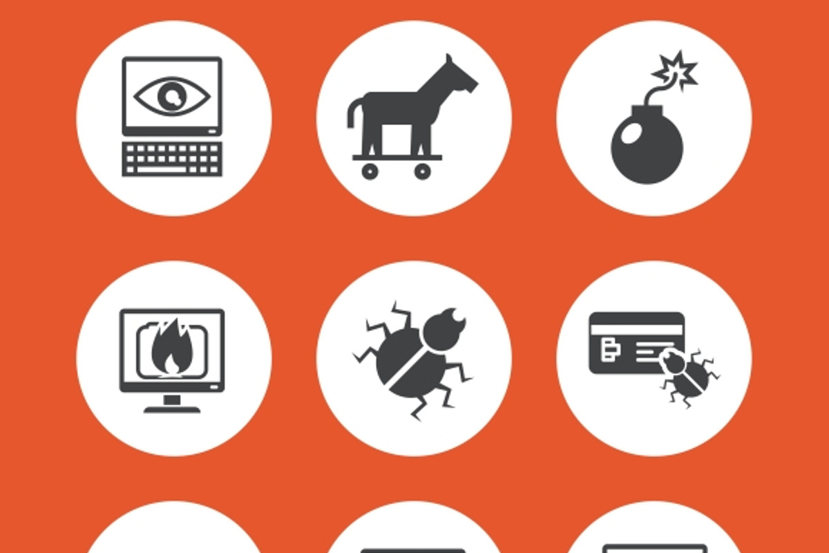 Computer Threats Icons, an Icon by Microvector