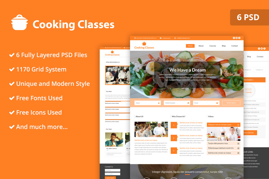Cooking Classes PSD Website Template, a Websites & App Template by ...