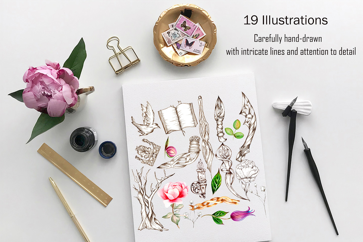 Fairy Tale LINE ART illustrations., a Decorative Illustration by ArtOLB