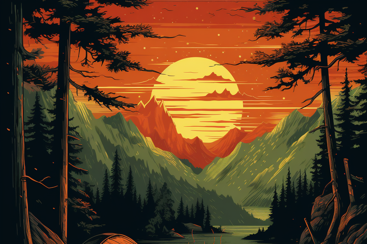 Vintage Campfire Background