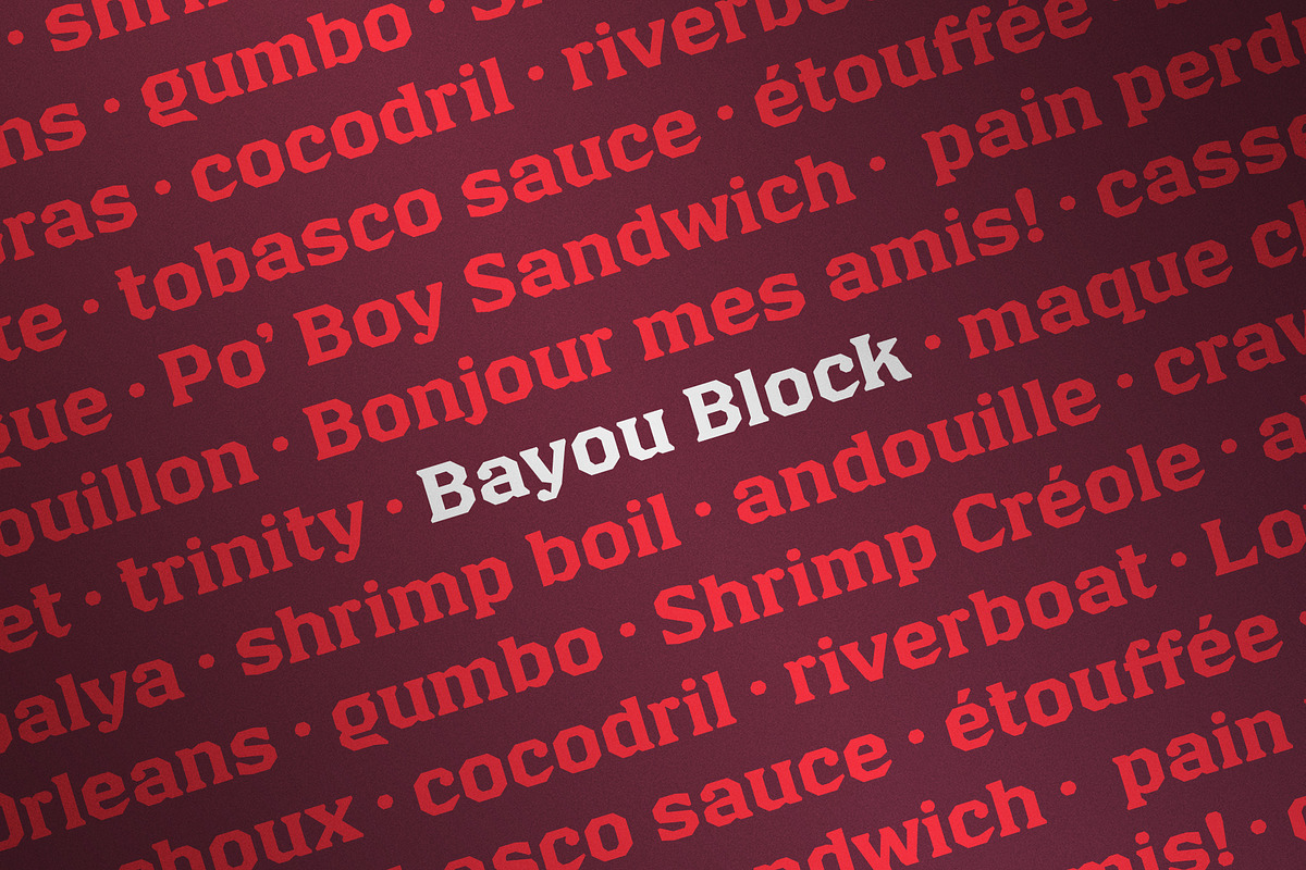 Bayou Block, a Font by VarsityType®