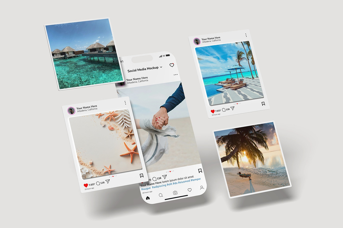 Instagram Social Media Mockup, an iPhone Mockup by seramoe